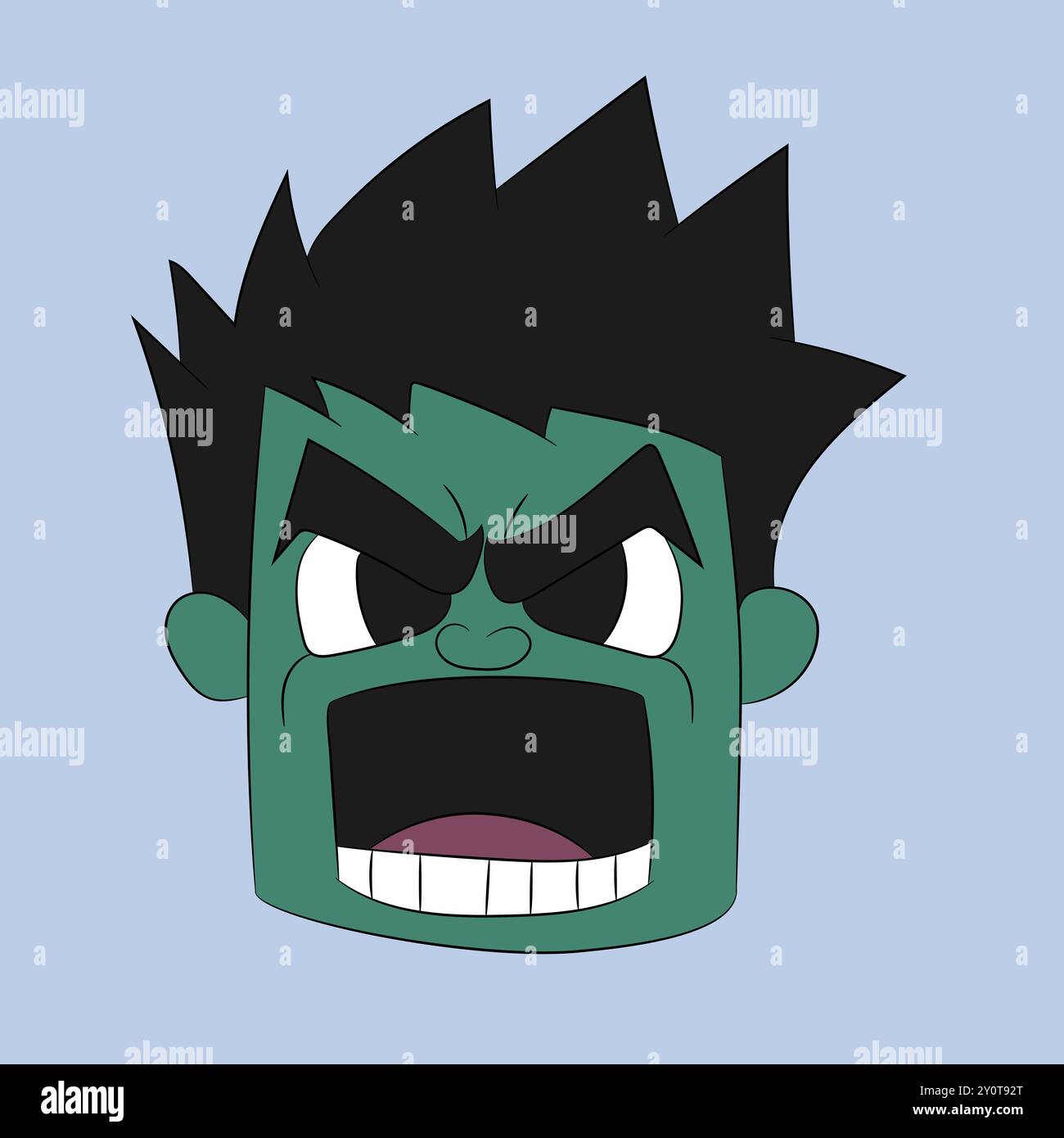 angry face emotion face character illustration cartoon Stock Vector ...
