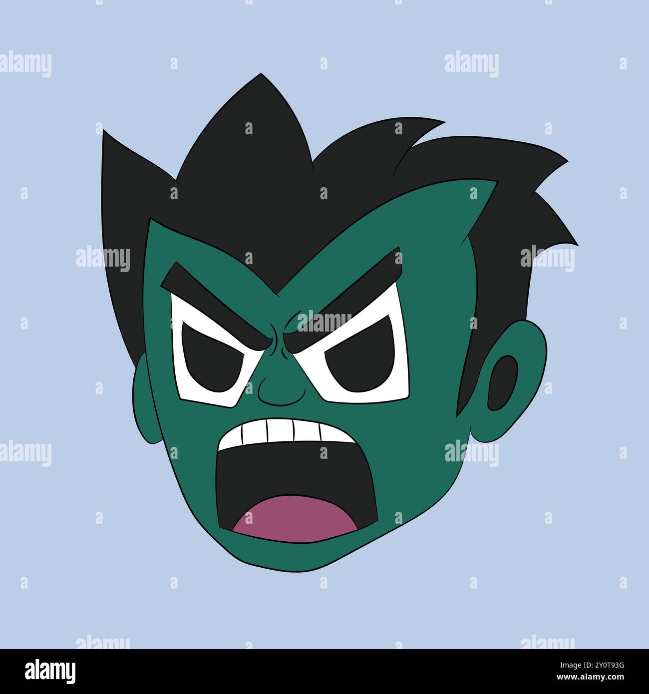 angry face emotion face character illustration cartoon Stock Vector ...