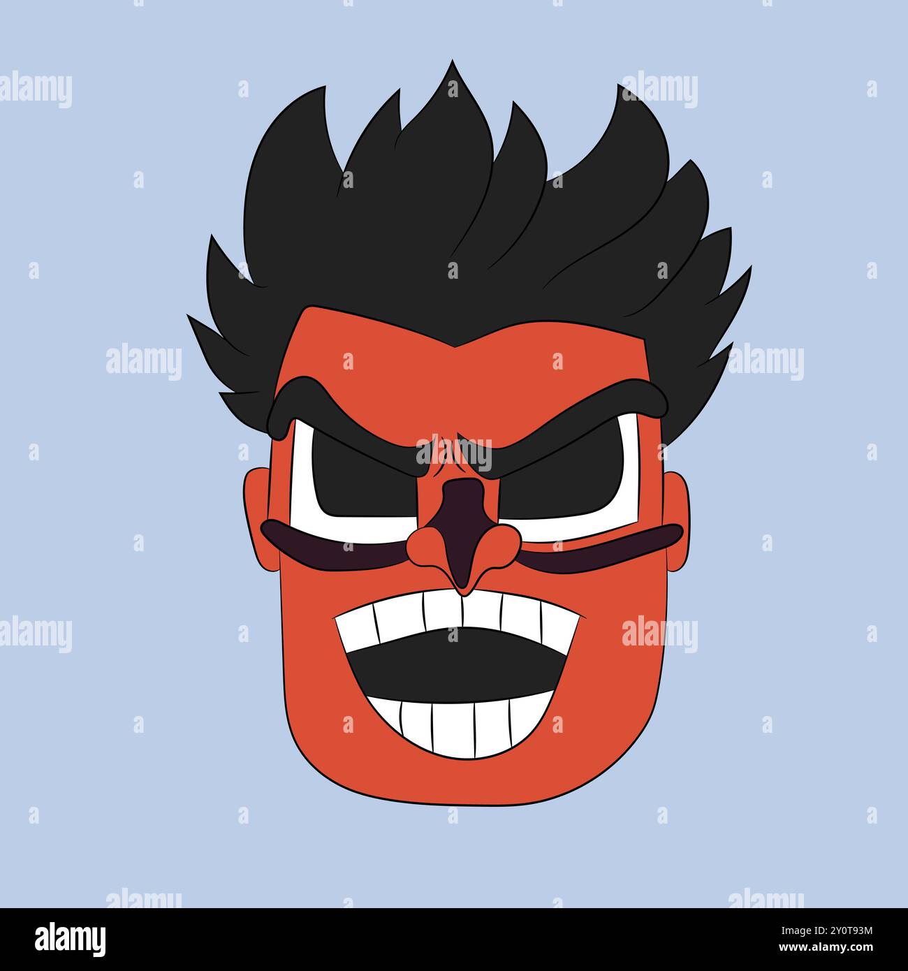 angry face emotion face character illustration cartoon Stock Vector ...