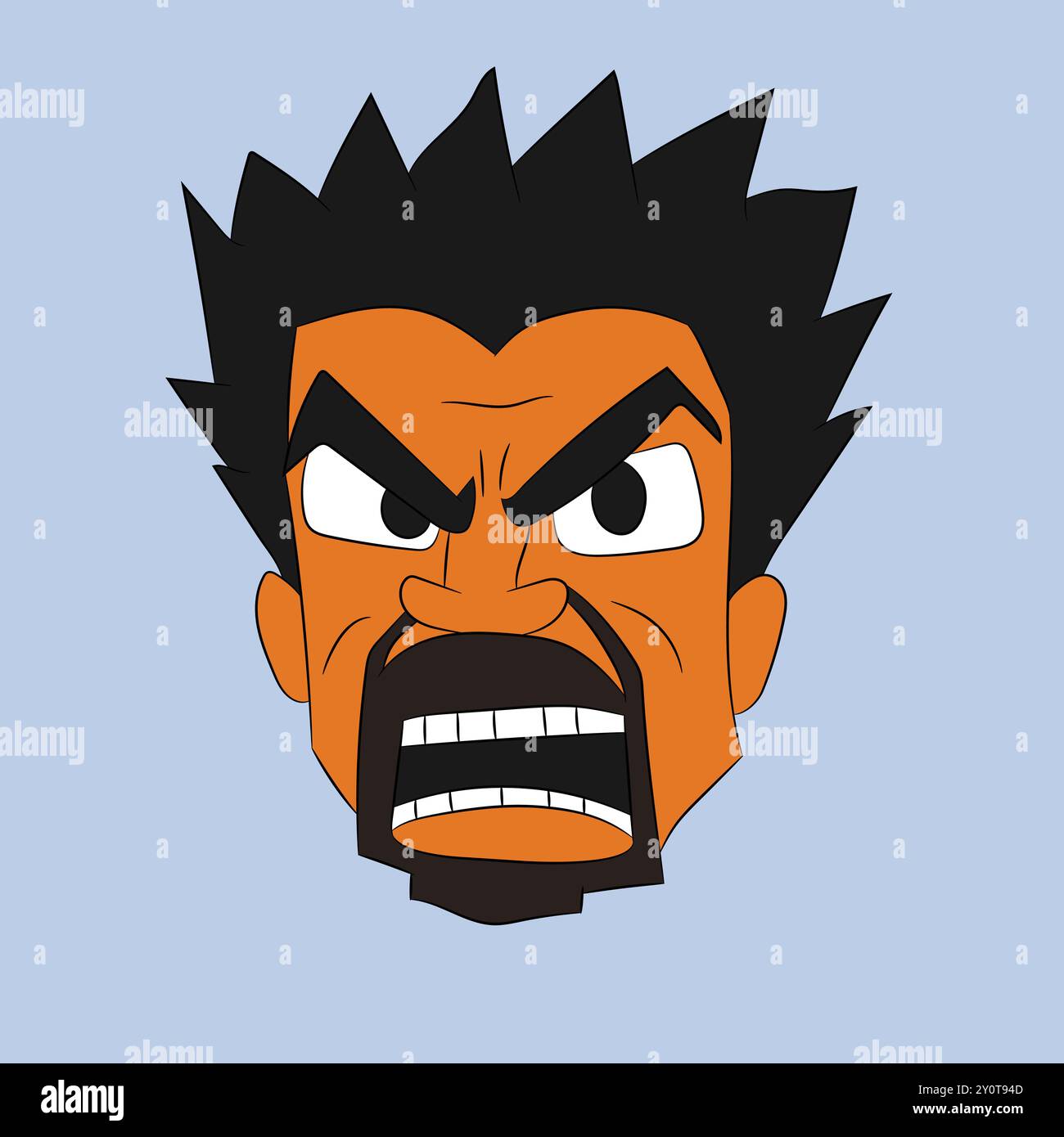 angry face emotion face character illustration cartoon Stock Vector ...