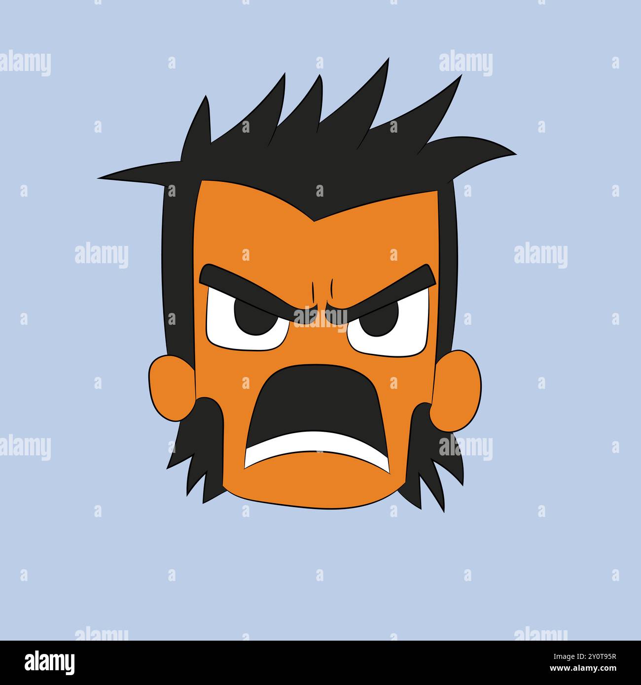 angry face emotion face character illustration cartoon Stock Vector ...