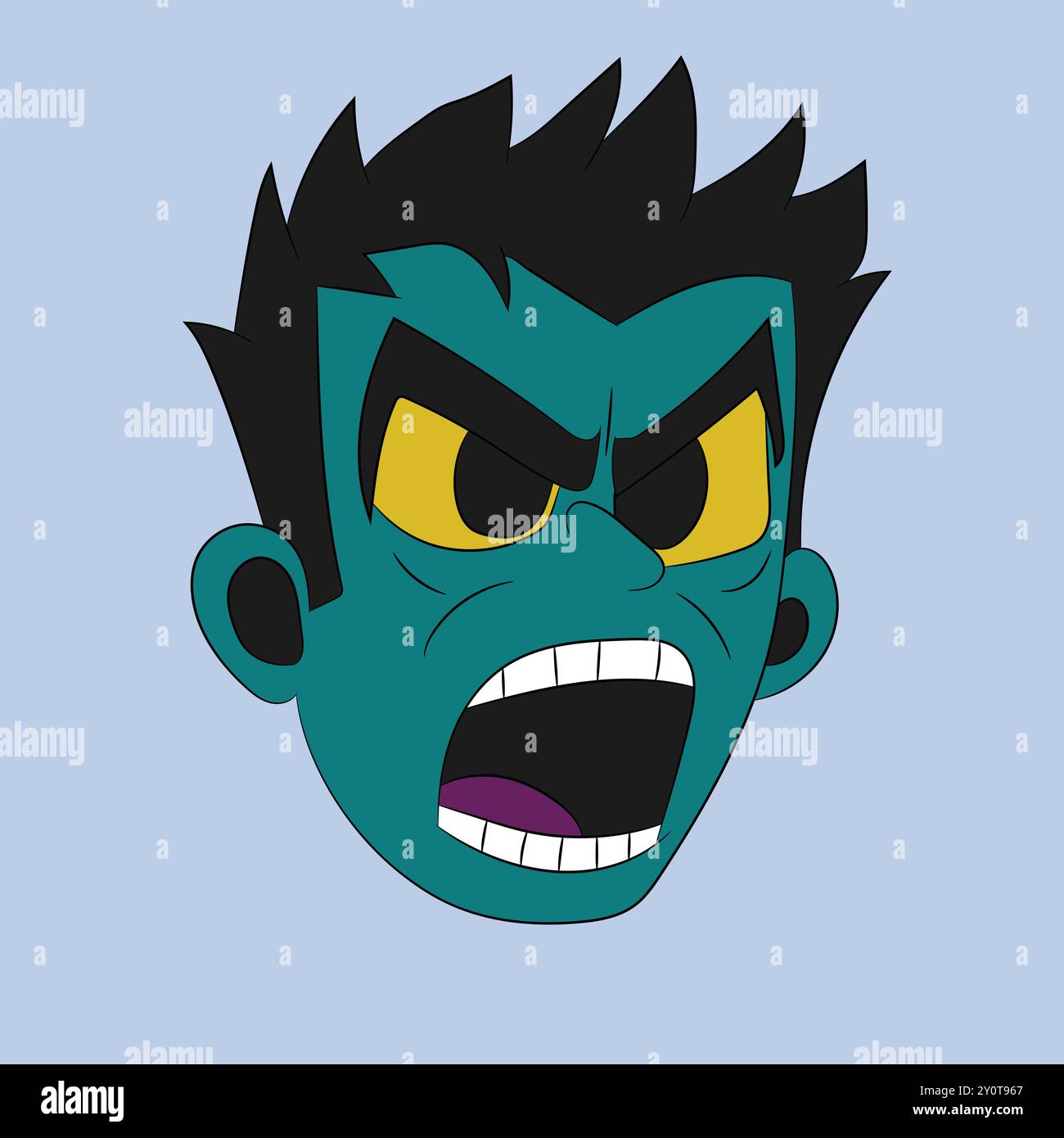 angry face emotion face character illustration cartoon Stock Vector ...
