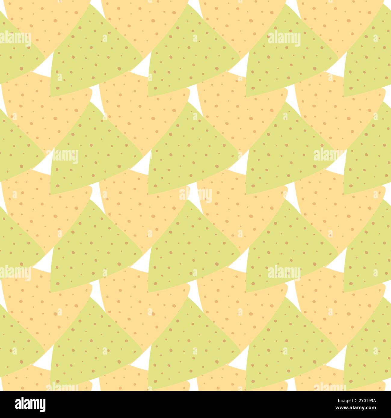 Spinach and Corn Nachos Seamless pattern in trendy soft yellow and ...