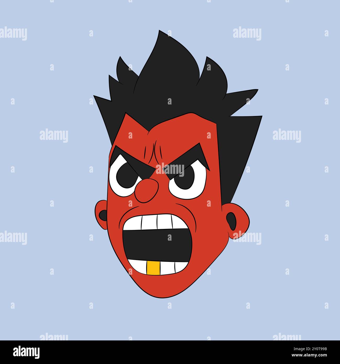 angry face emotion face character illustration cartoon Stock Vector ...
