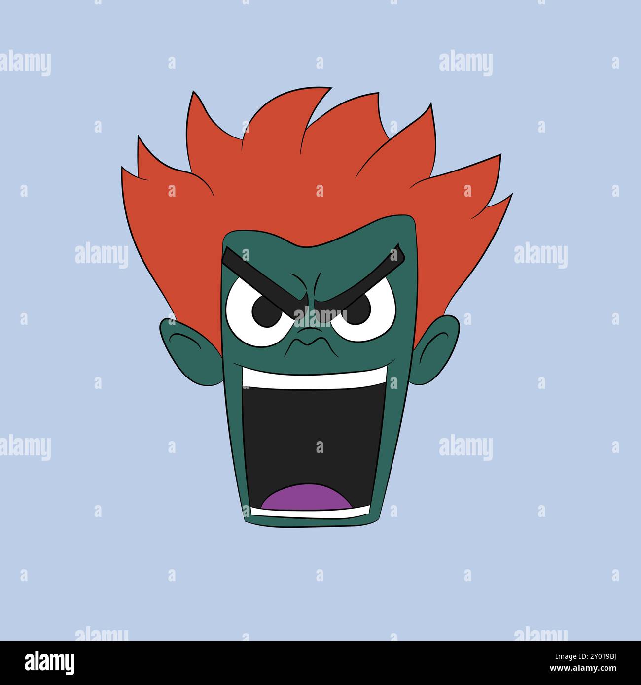 angry face emotion face character illustration cartoon Stock Vector ...