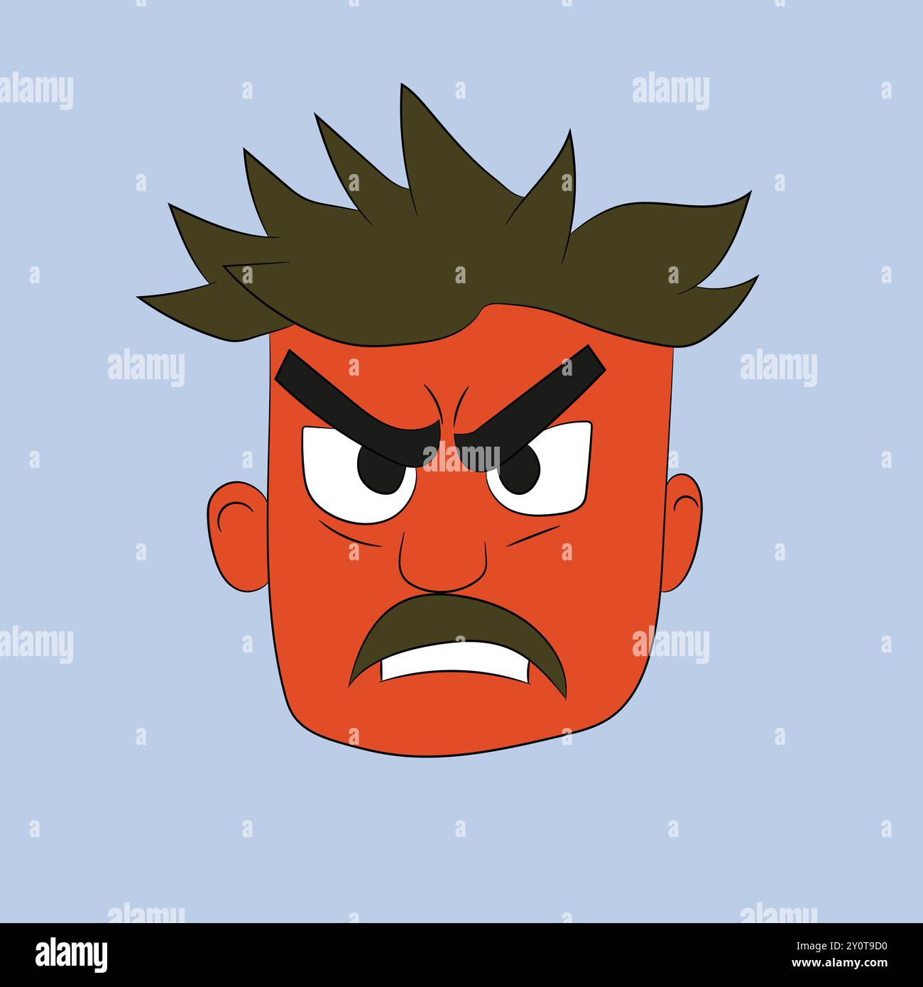 angry face emotion face character illustration cartoon Stock Vector ...