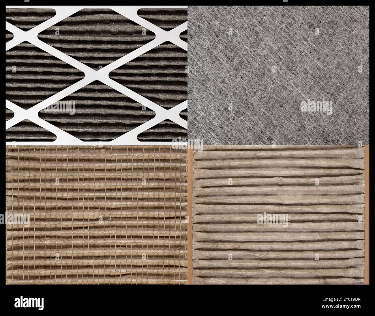Macro shots of dusty air filters, emphasizing the collected particles ...