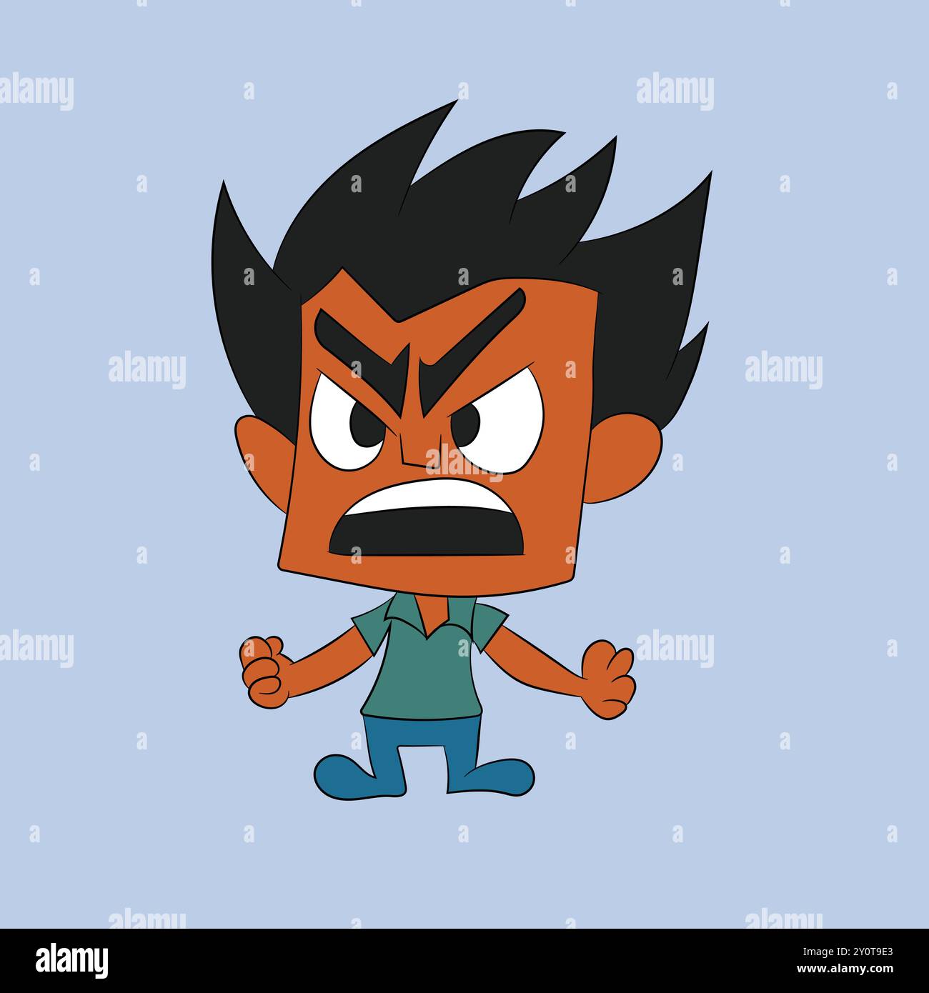 angry face emotion face character illustration cartoon Stock Vector ...