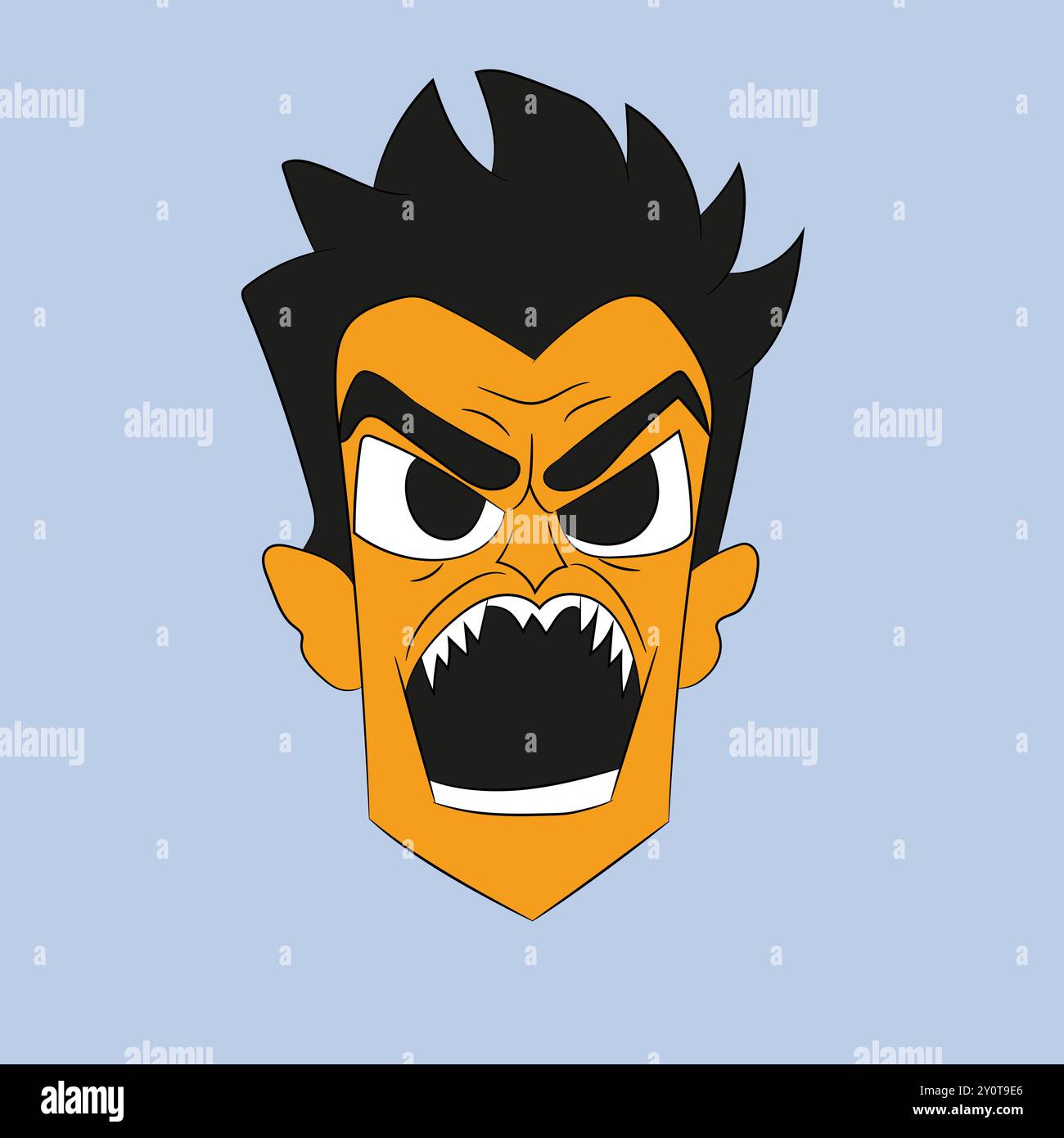 angry face emotion face character illustration cartoon Stock Vector ...