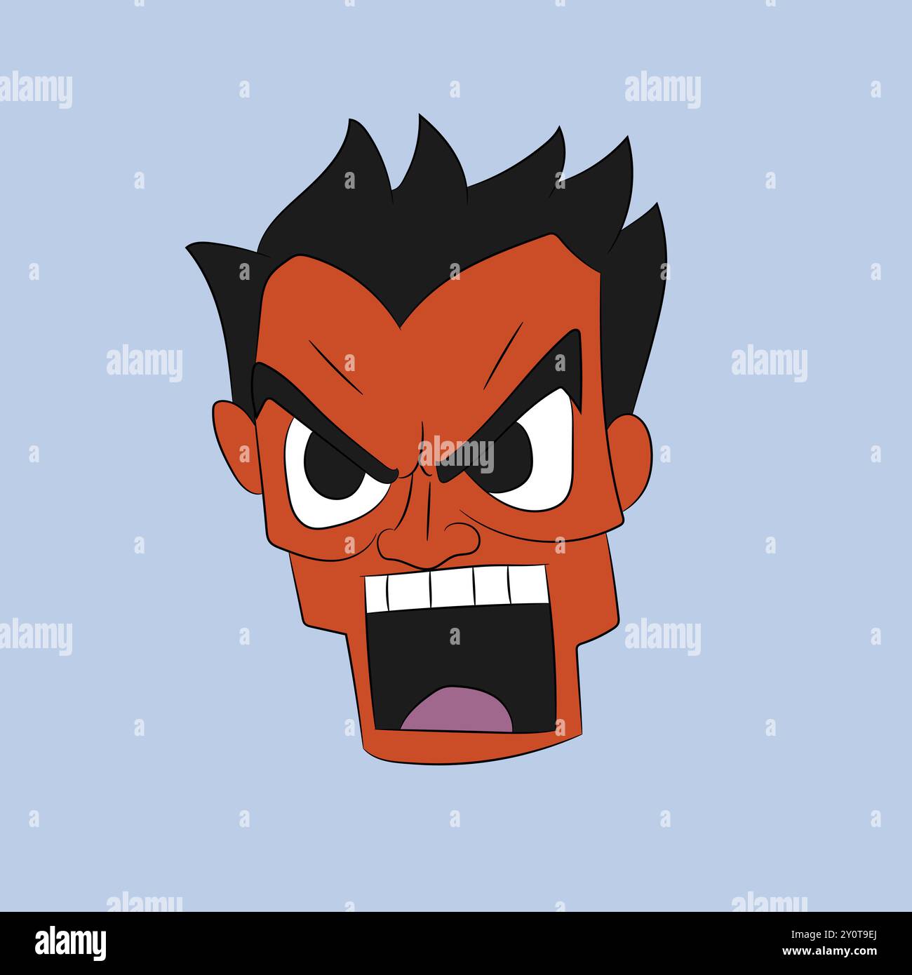 angry face emotion face character illustration cartoon Stock Vector ...