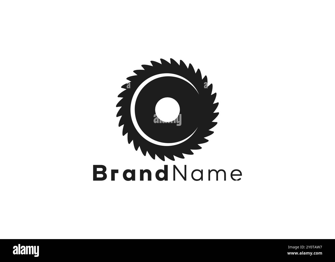 Minimalist wood cutting logo design template. Modern style sawmill logo ...