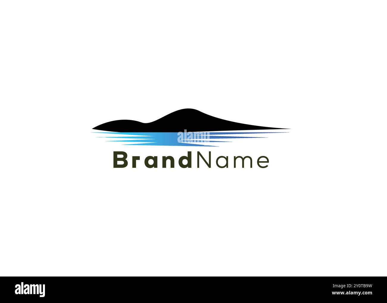 Minimalist mountain and wave logo . Modern style mountain and wave logo ...