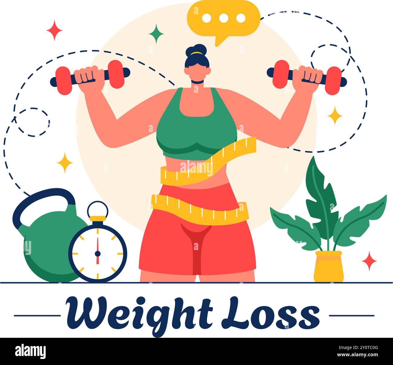 Weight Loss Vector Illustration of a Woman's Body Transformation ...
