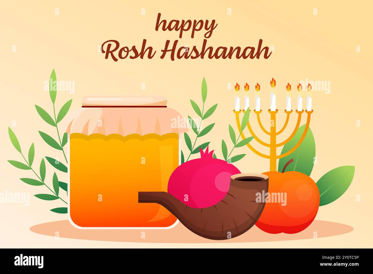 gradient happy rosh hashanah background illustration Stock Vector Image ...
