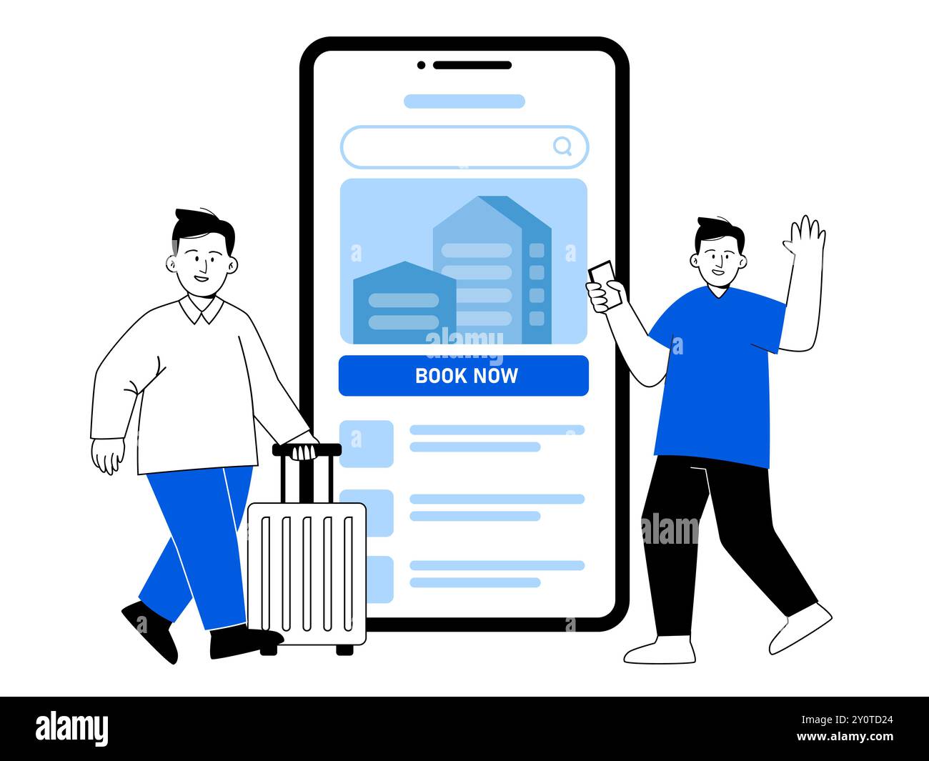 Hotel booking order room for stay during travel using smartphone large ...