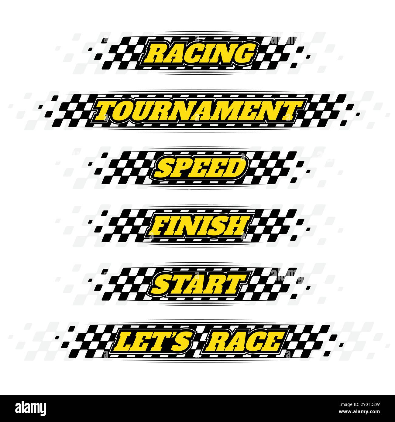 Racing checkered lines yellow text Stock Vector Image & Art - Alamy