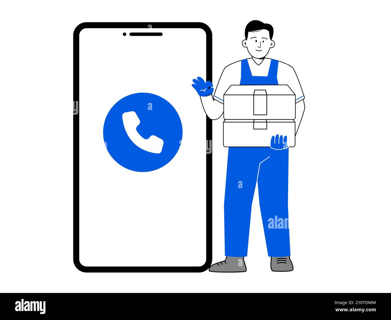 Delivery call center contact connect man postman shipment delivery ...