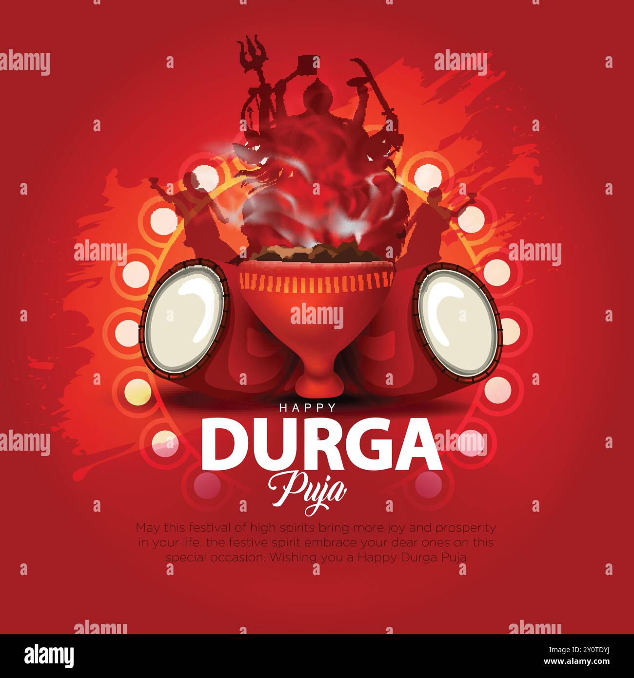 indian God durga in Happy Durga Puja Subh Navratri background. vector ...