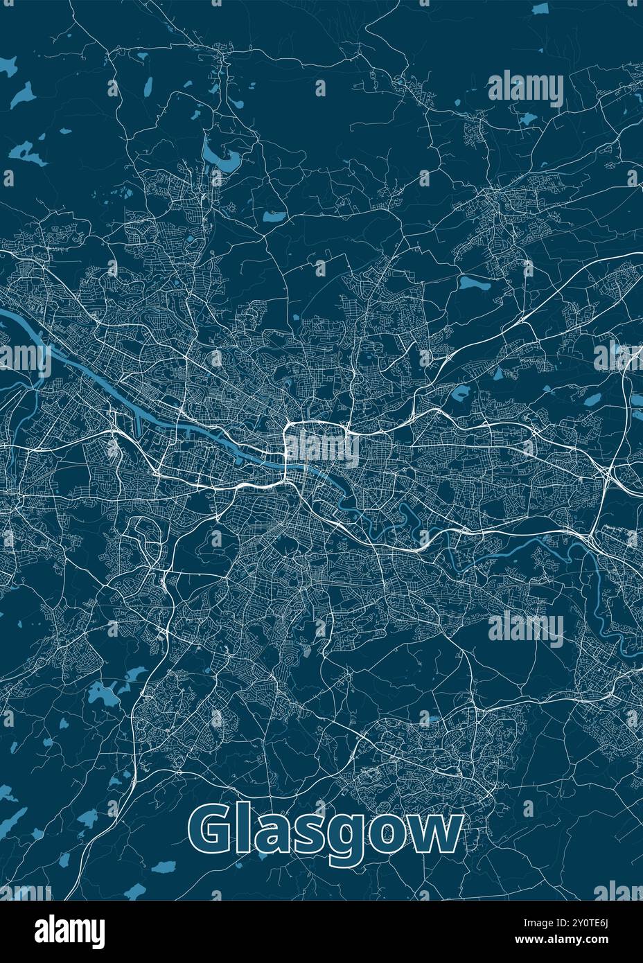 Glasgow centre road map hi-res stock photography and images - Alamy