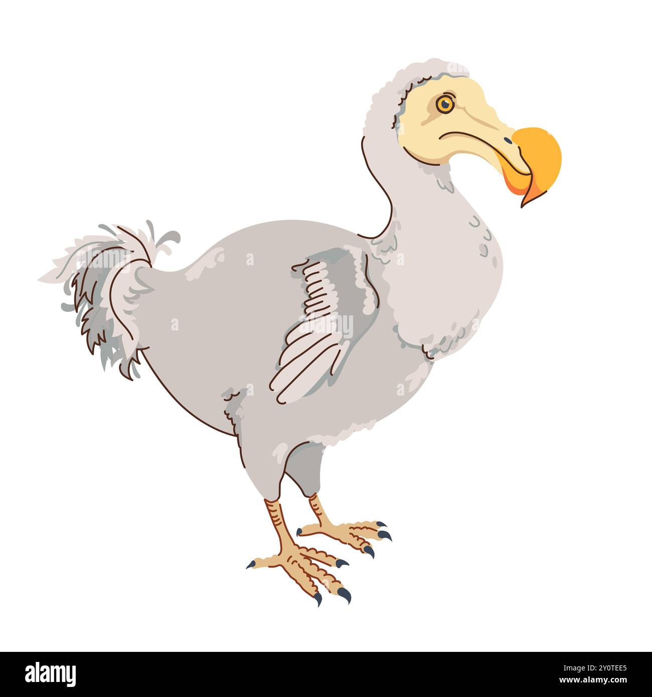 Dodo bird cartoon character. Endemic species of flightless bird raphus cucullatus that lived in ...