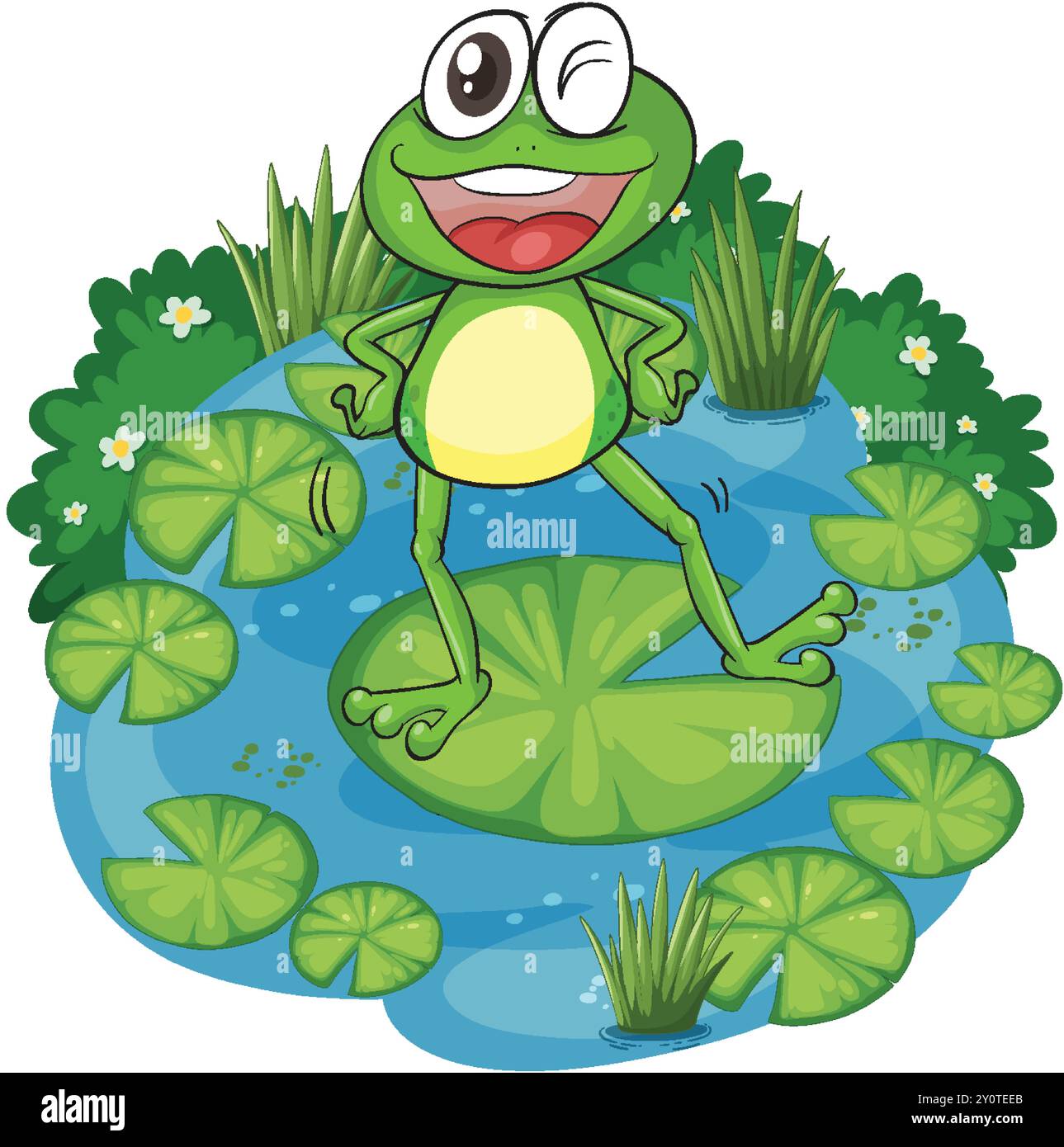 Cute frog lily pad Cut Out Stock Images & Pictures - Alamy