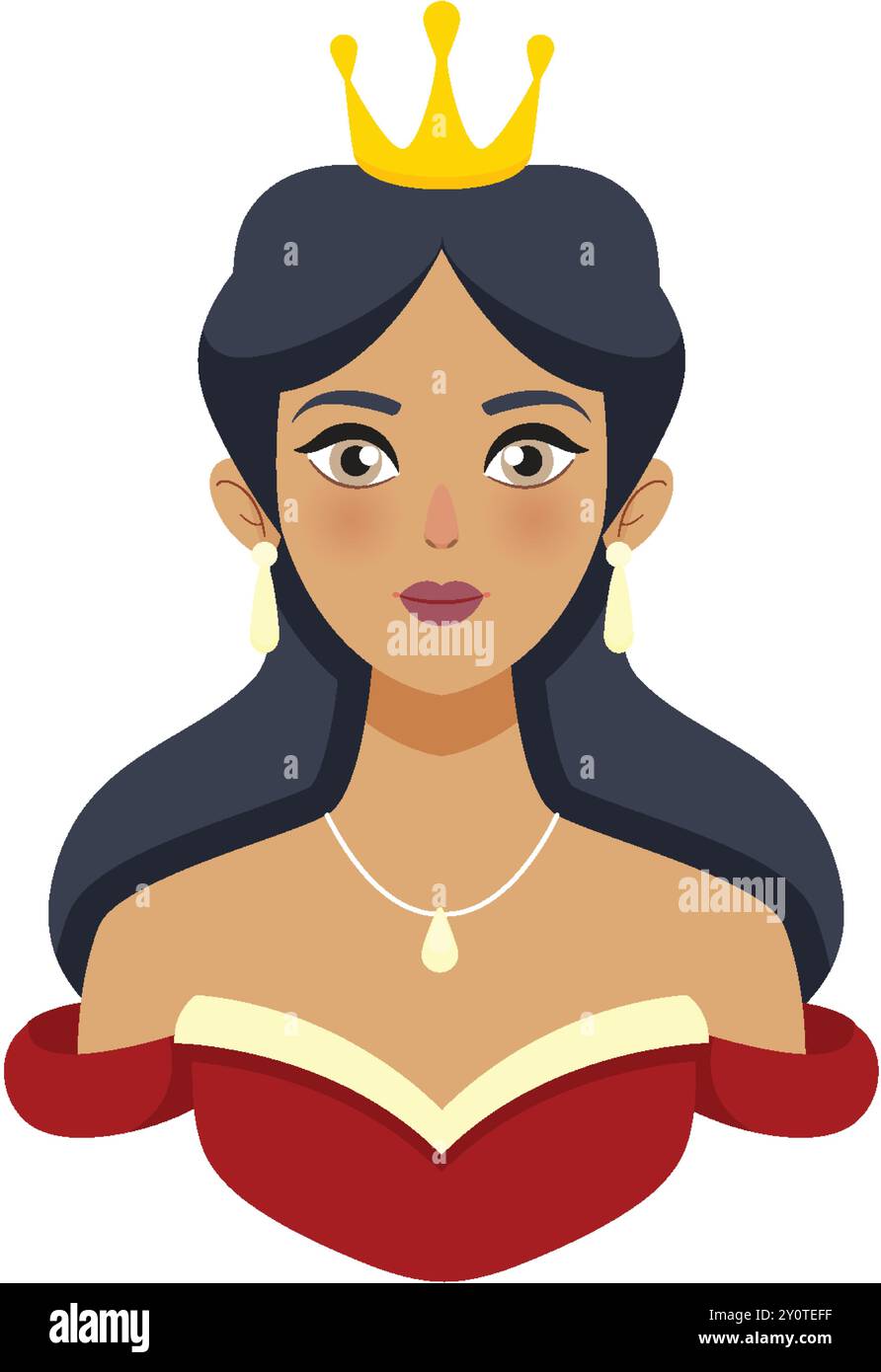 Illustration of a princess wearing a crown Stock Vector Image & Art - Alamy