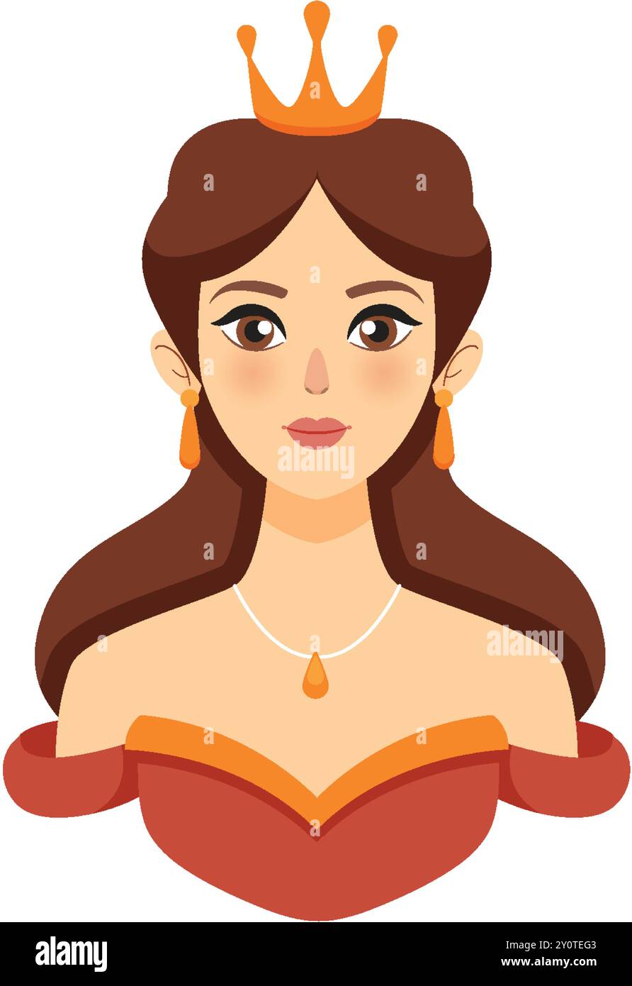 Illustration of a princess wearing a crown Stock Vector Image & Art - Alamy