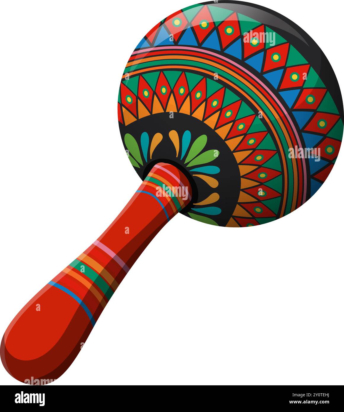 Vibrant maraca with traditional Mexican patterns Stock Vector Image ...