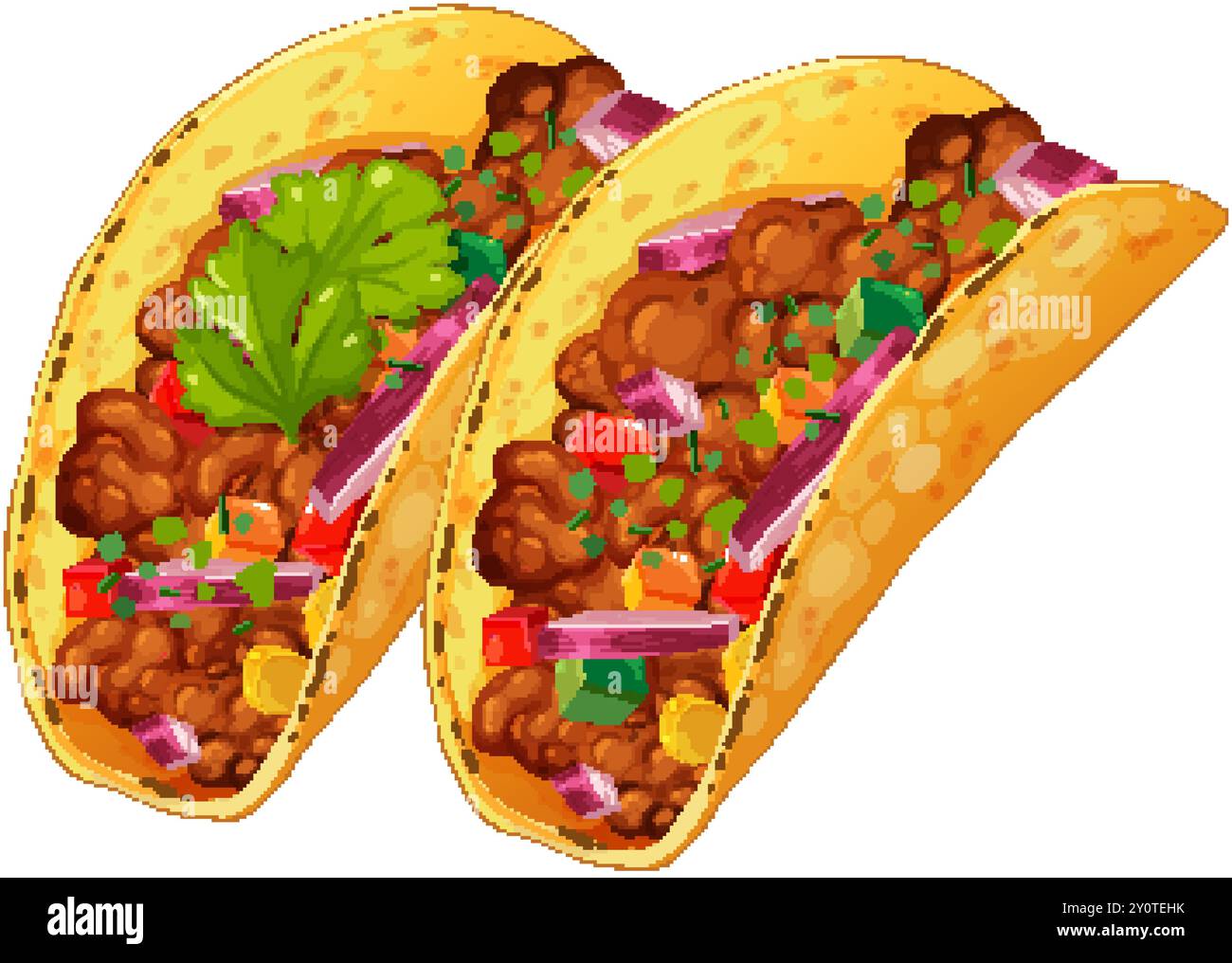 Two tacos filled with vibrant ingredients Stock Vector Image & Art - Alamy
