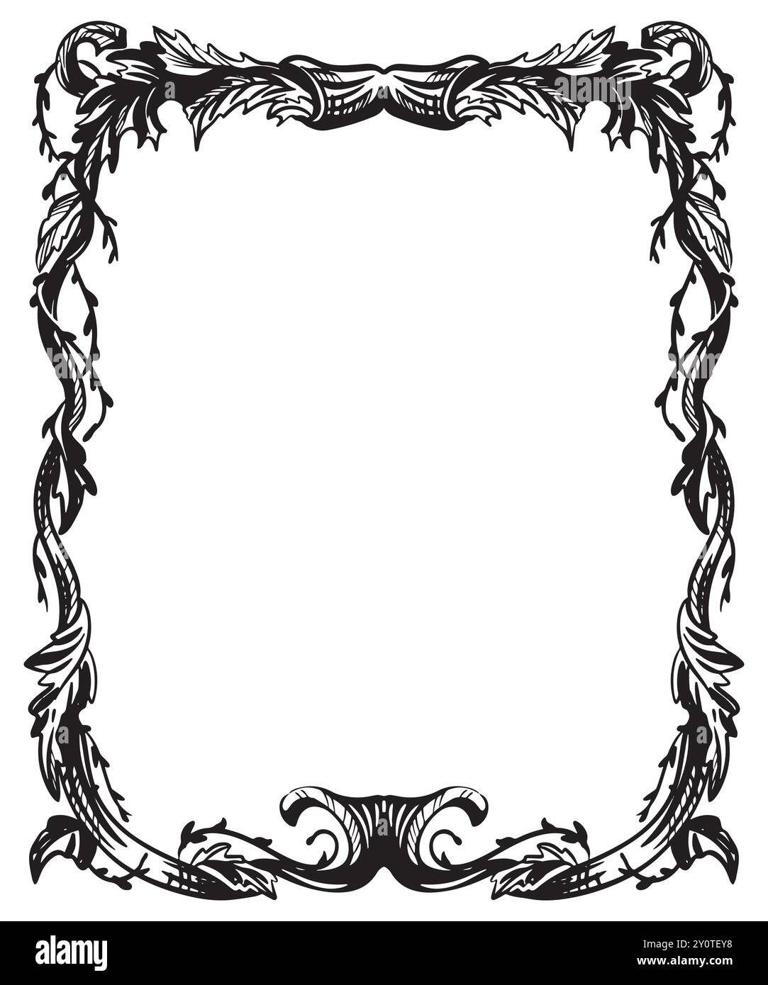 Frame border ornament. Book element, vintage ornate classic baroque ...