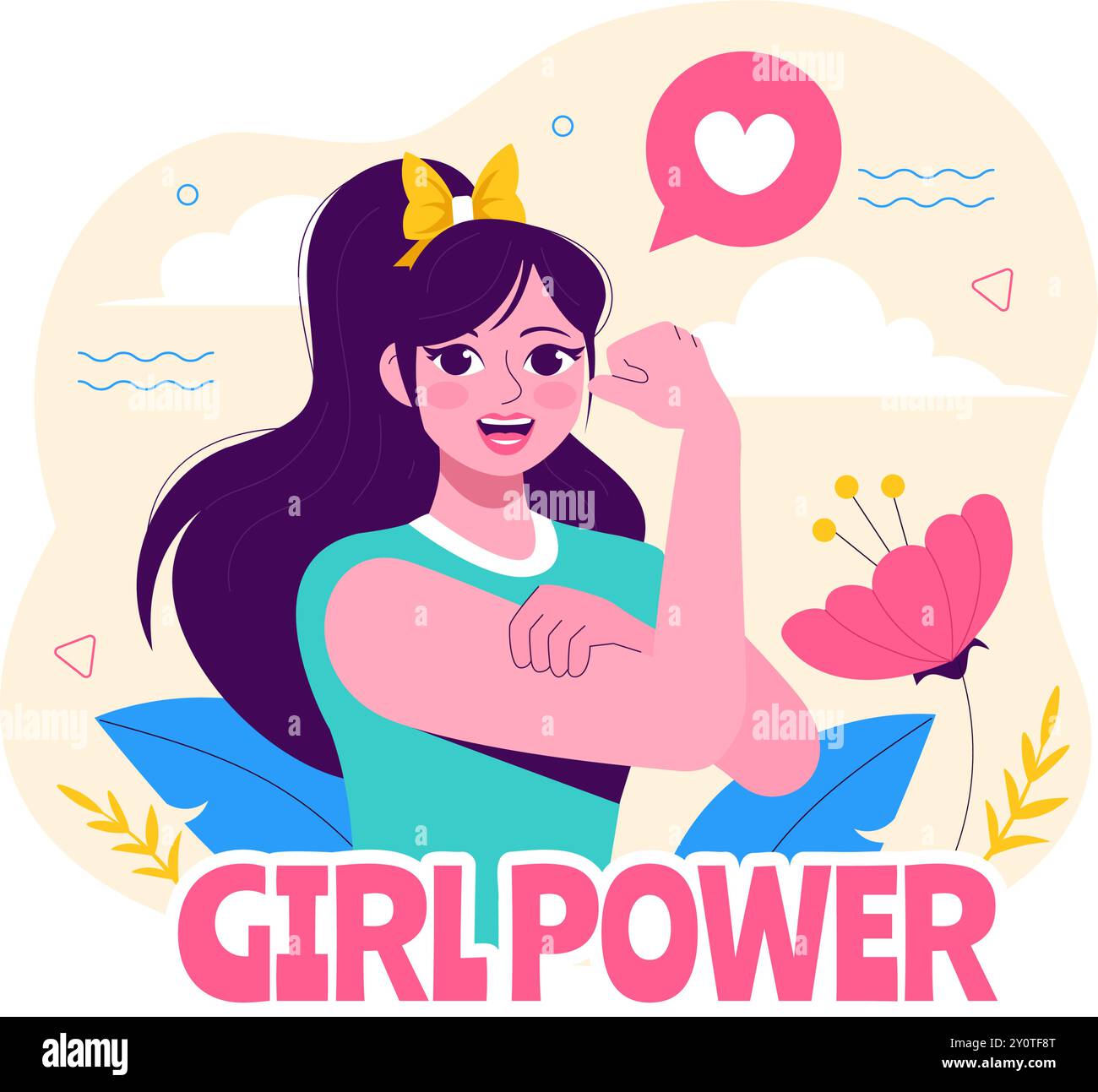 Girl Power Vector Illustration to Women as Strong and Independent ...