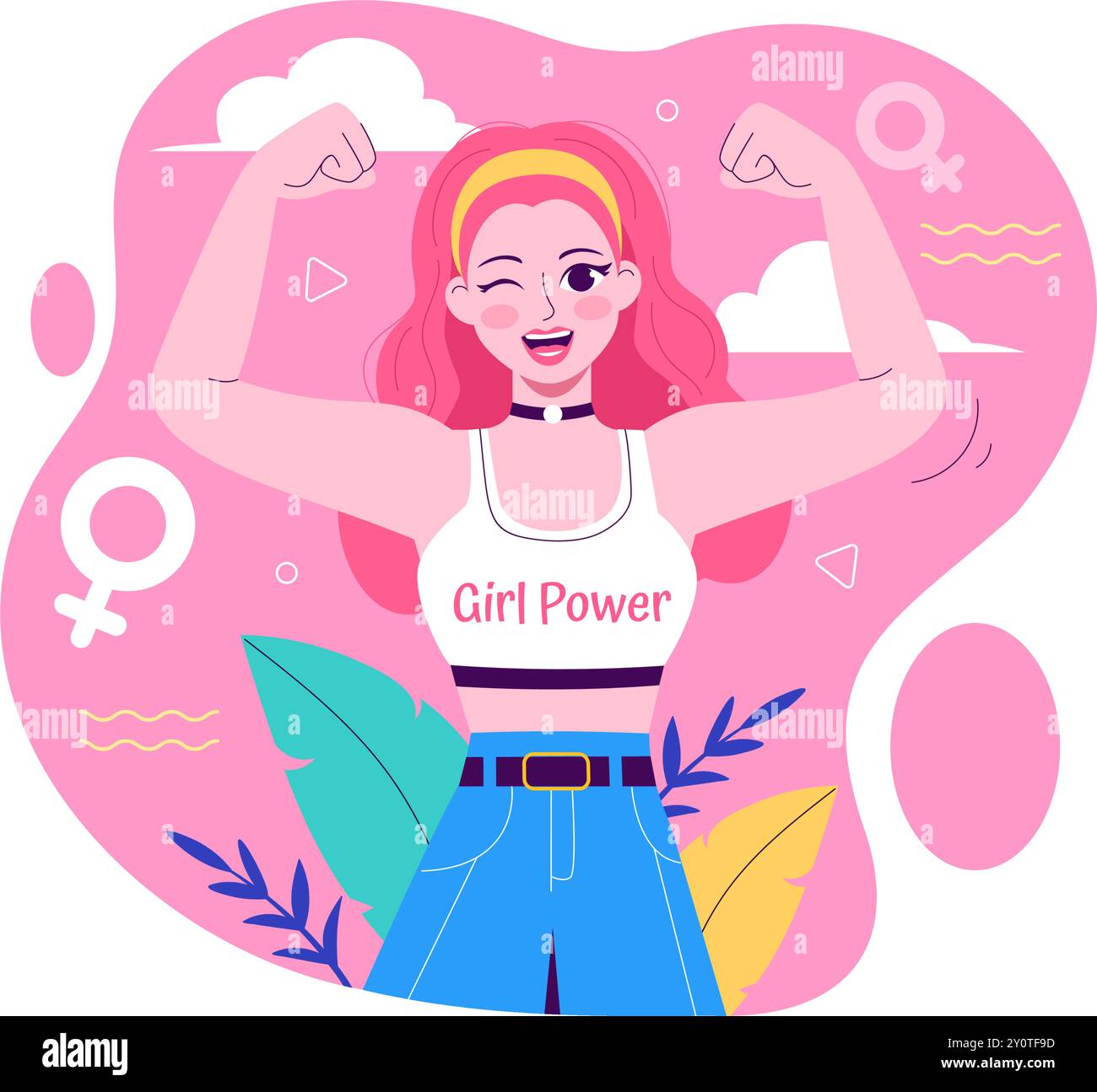 Girl Power Vector Illustration to Women as Strong and Independent ...