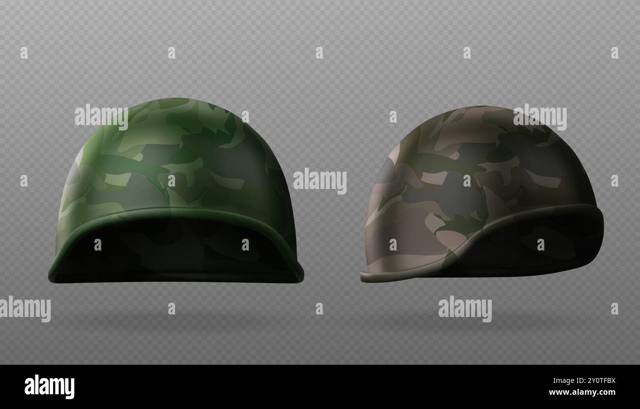 Realistic military helmet isolated. Army equipment for soldier hat ...