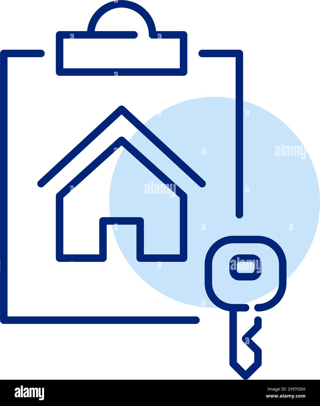 Real estate sale finalization, key handover. Agreement on clipboard ...
