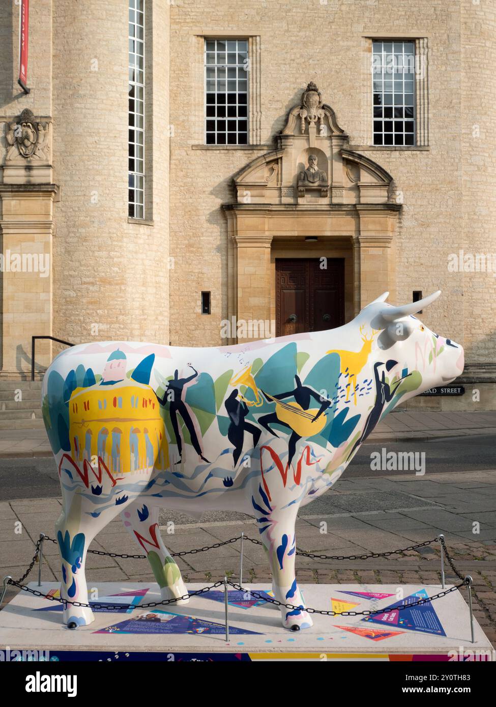 Cow sculpture in Oxtrrail 2024, Oxford. OxTrail 2024 is a public art ...