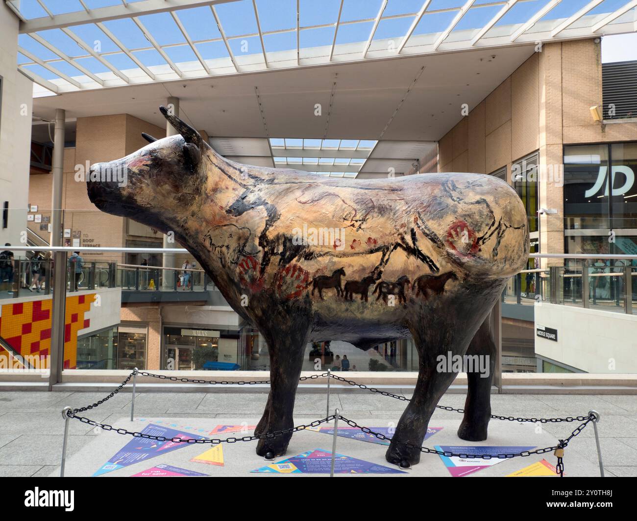 Cow sculpture in Oxtrrail 2024, Oxford. OxTrail 2024 is a public art ...