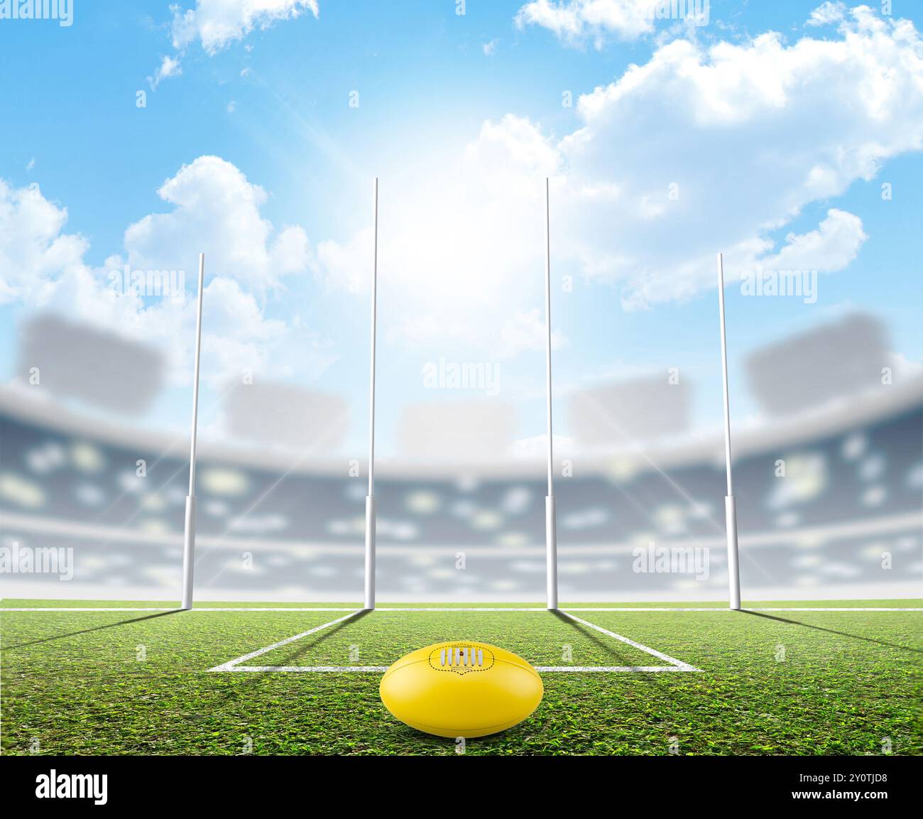 Australian football goal posts hi-res stock photography and images - Alamy