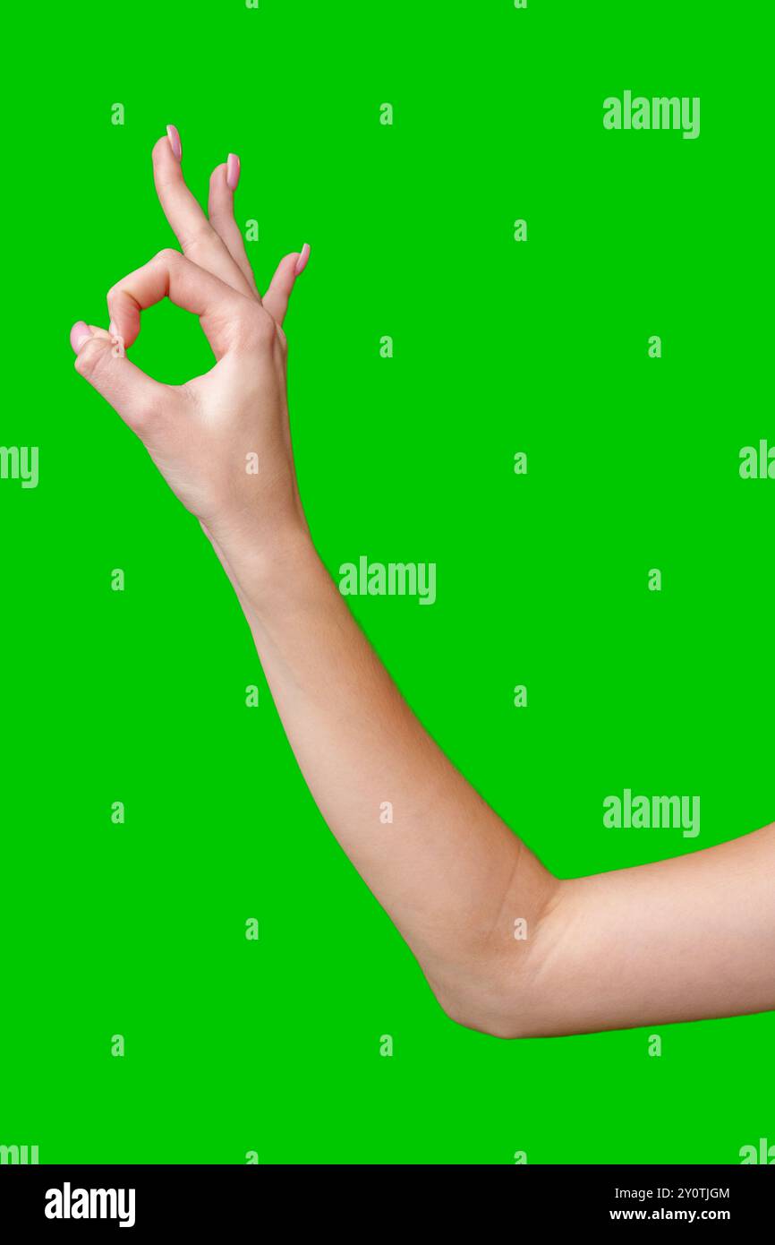 Okay hand sign green screen hi-res stock photography and images - Alamy