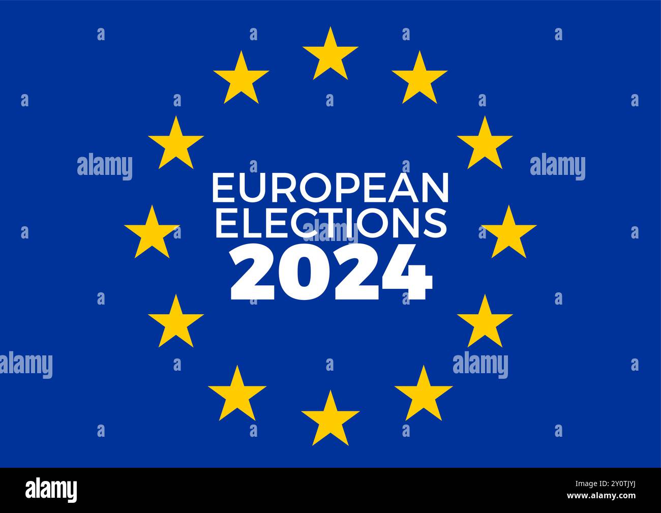 European union flag. Elections 2024. Vector illustration for poster ...