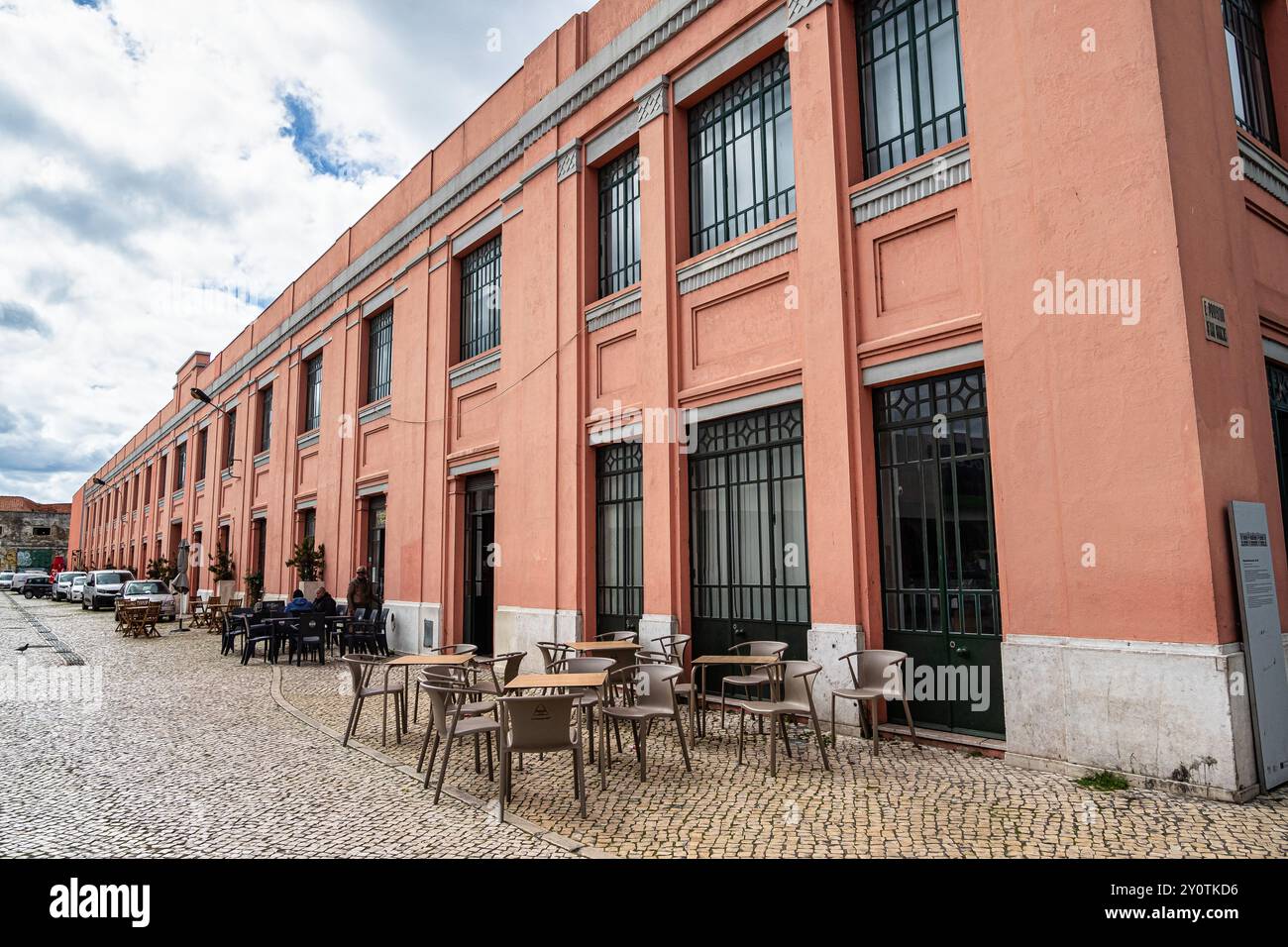Facade of Mercado do Livramento in Setubal in Portugal. Fresh fish and ...