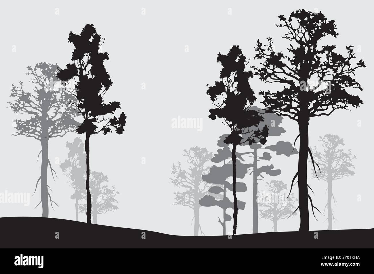 Forest trees hill icon Stock Vector Images - Alamy