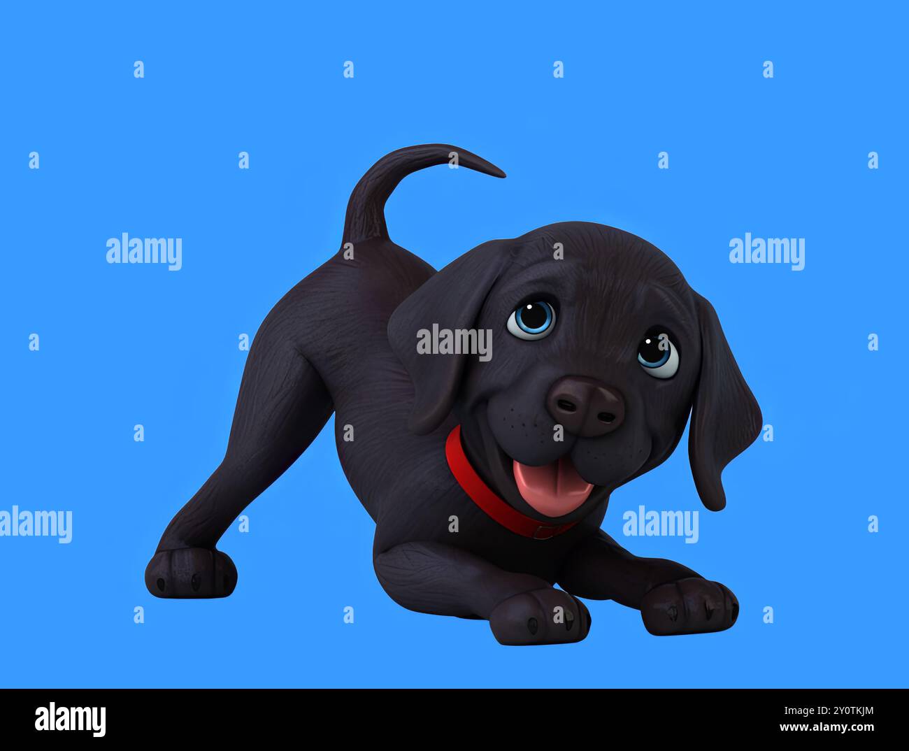 Fun 3D cartoon black Labrador retriever Stock Photo - Alamy