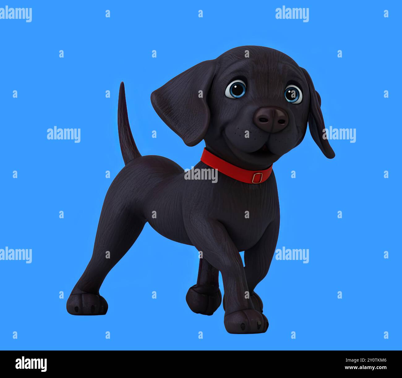 Fun 3D cartoon black Labrador retriever Stock Photo - Alamy