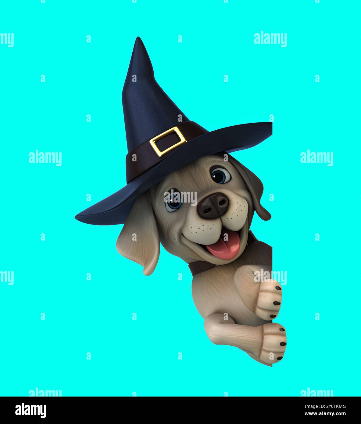 Fun 3D cartoon Witch Labrador retriever Stock Photo - Alamy