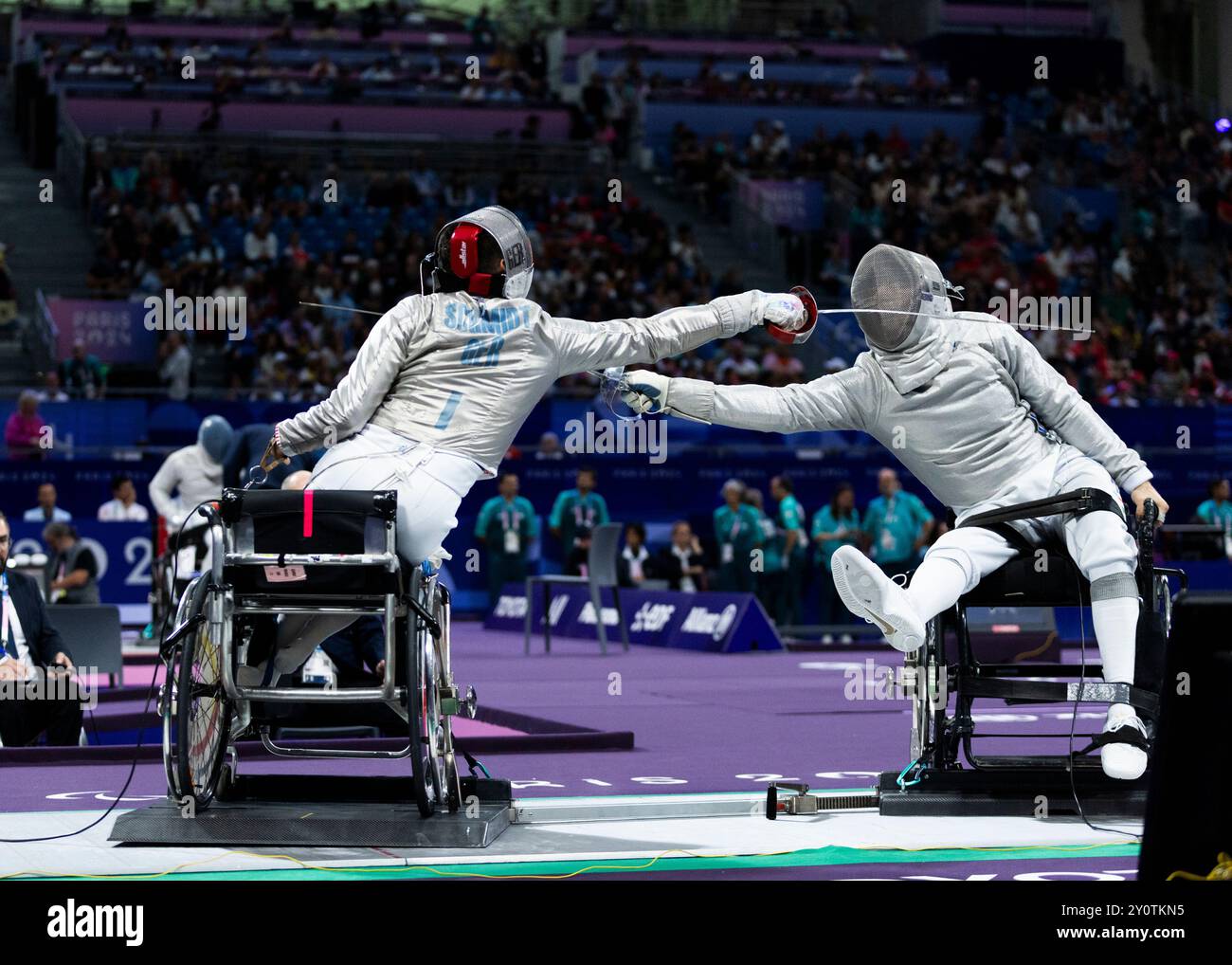 PARIS, FRANCE - SEPTEMBER 03: Maurice Schmidt (GER) (L) fights during ...