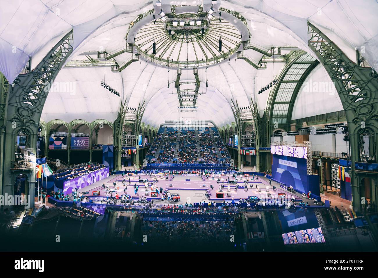 PARIS, FRANCE - SEPTEMBER 03: Overview during the fencing competition ...