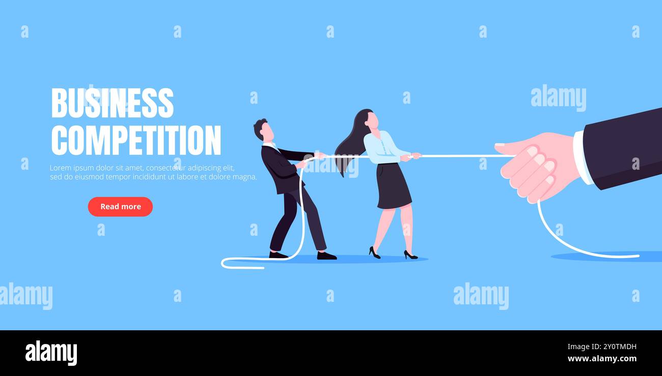 Business people play tug of war by pulling the rope. Business concept ...