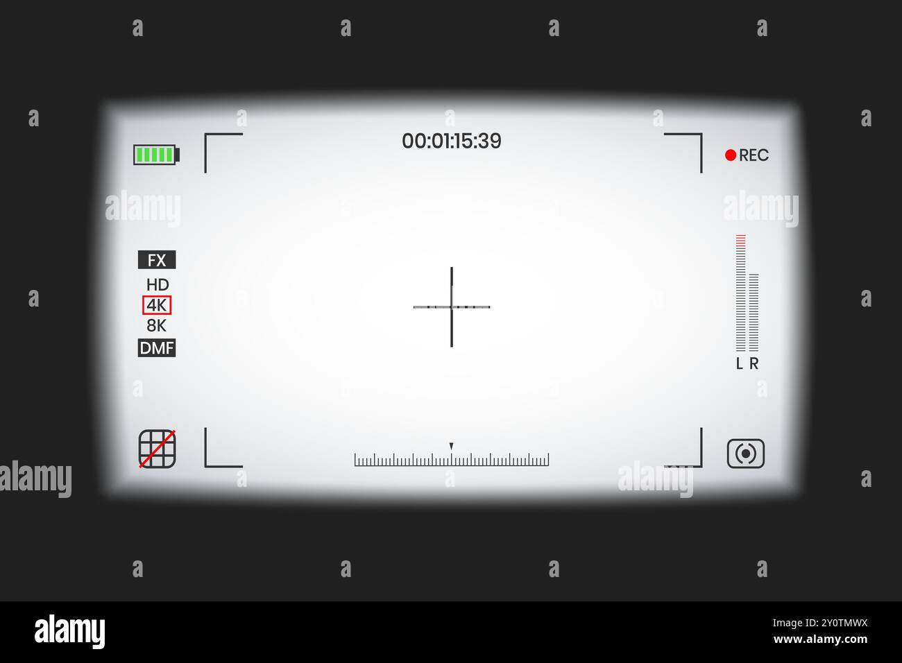 Camera viewfinder video or photo frame recorder flat style design ...