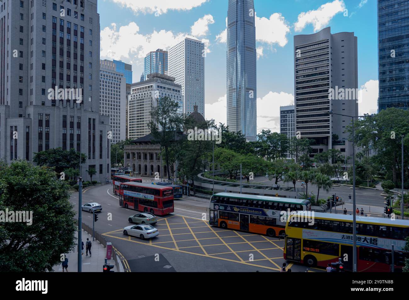 Hong Kong, China - July 03, 2024 : A city intersection in Hong Kong ...