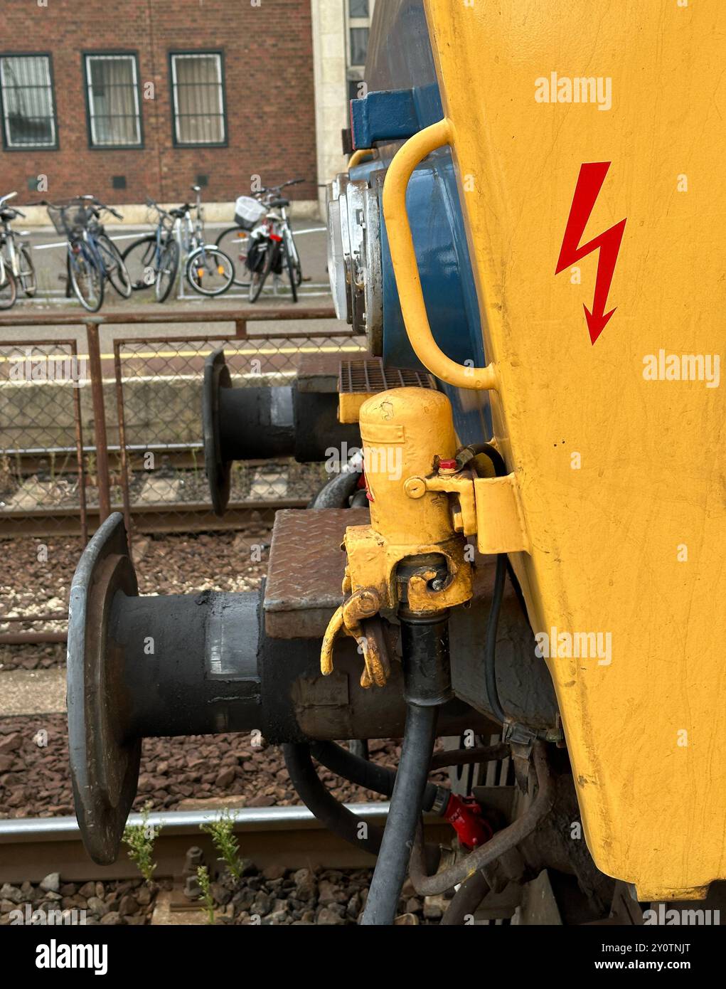 Bumper and front side of a train engine Stock Photo - Alamy